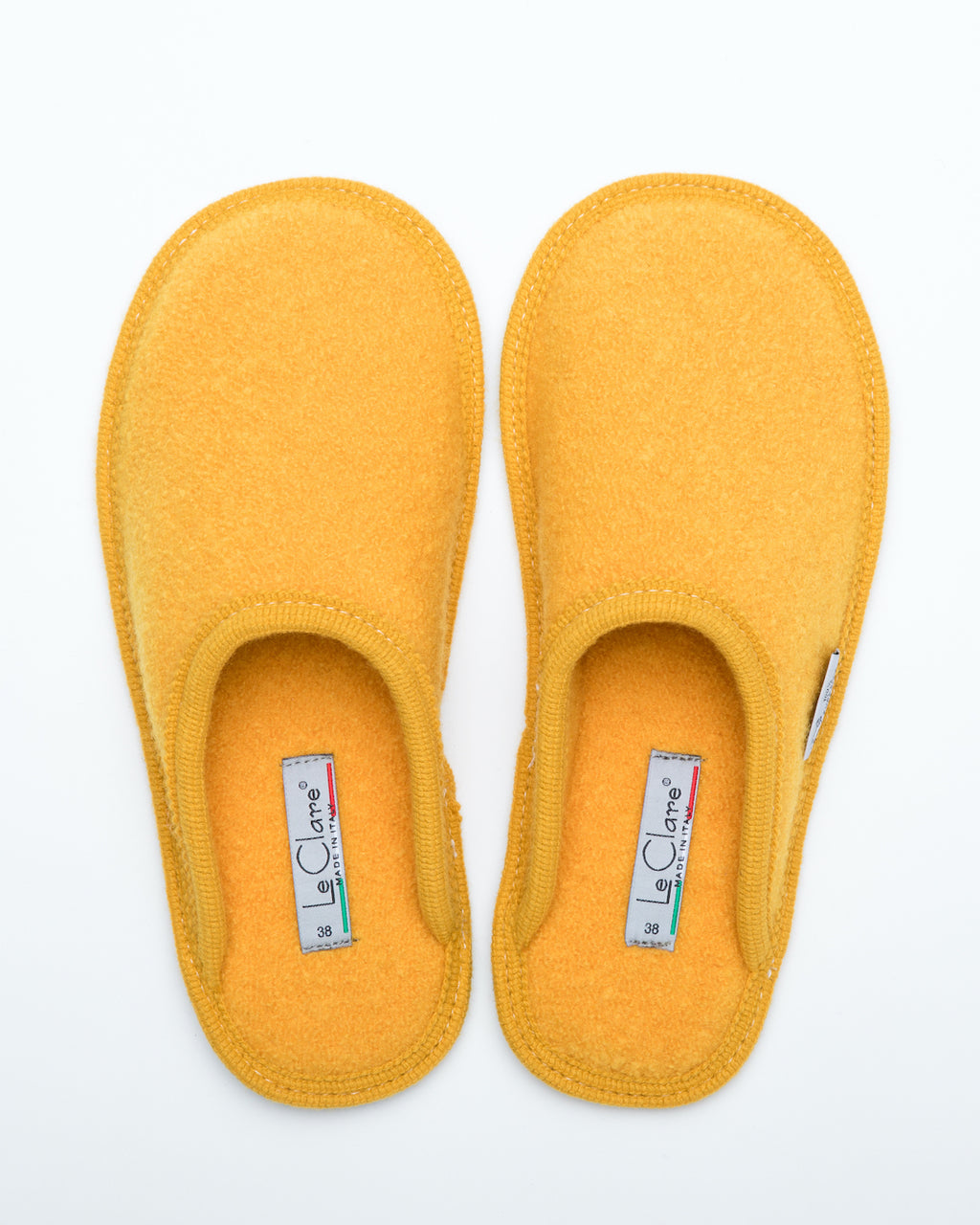 Le Clare Women's Boiled Wool Stella Slipper in Yellow | Italian ...