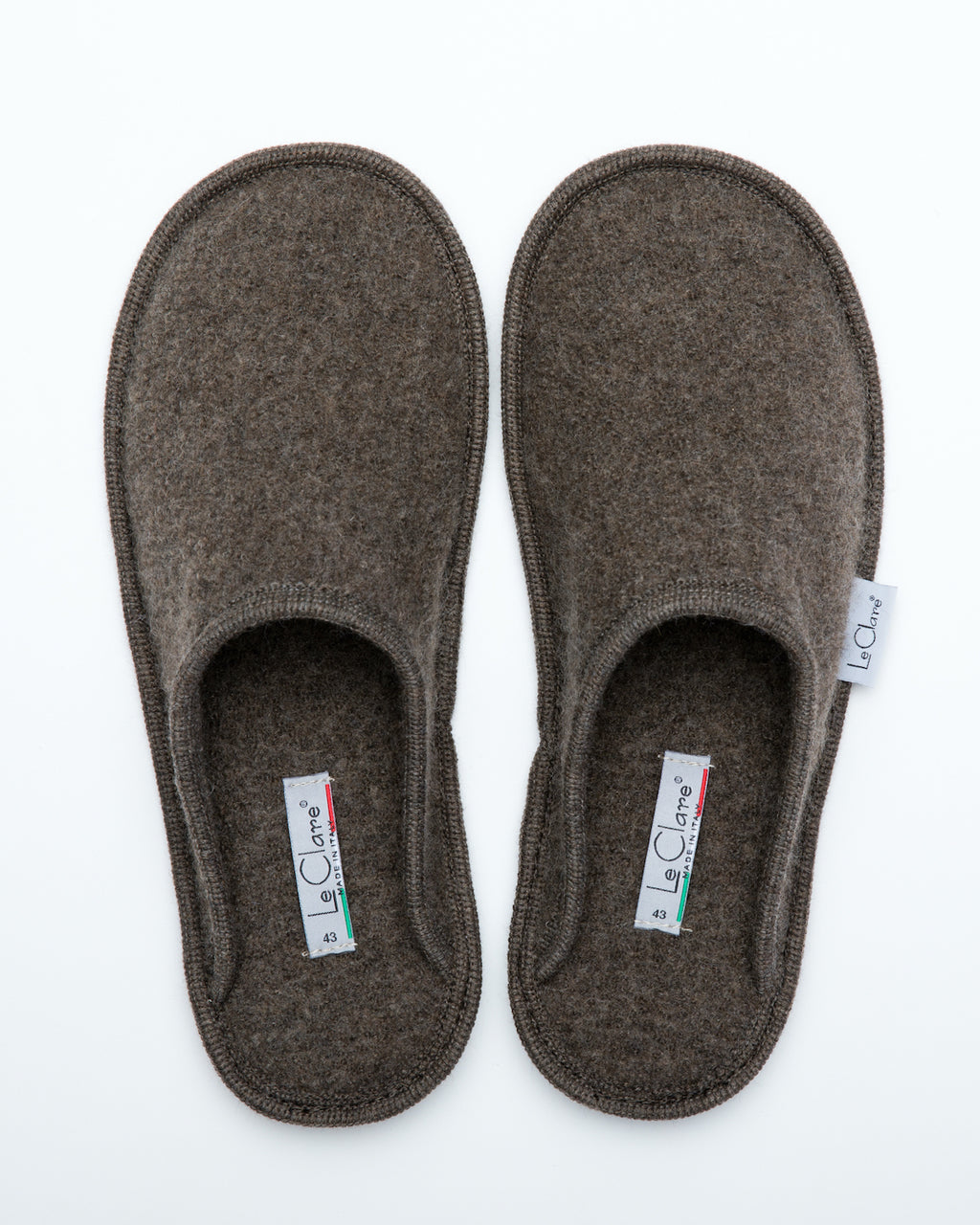 Le Clare Men's Boiled Wool Stella House Slipper in Brown| Italian ...