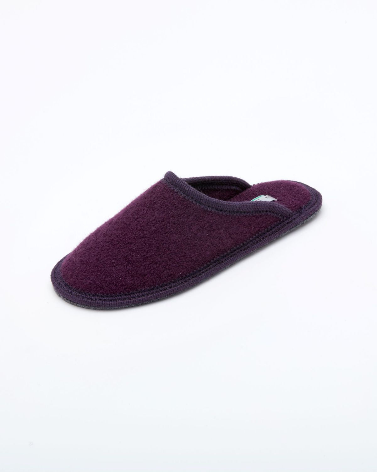 Le Clare Women's Boiled Wool Stella House Slipper in Plum | Italian ...