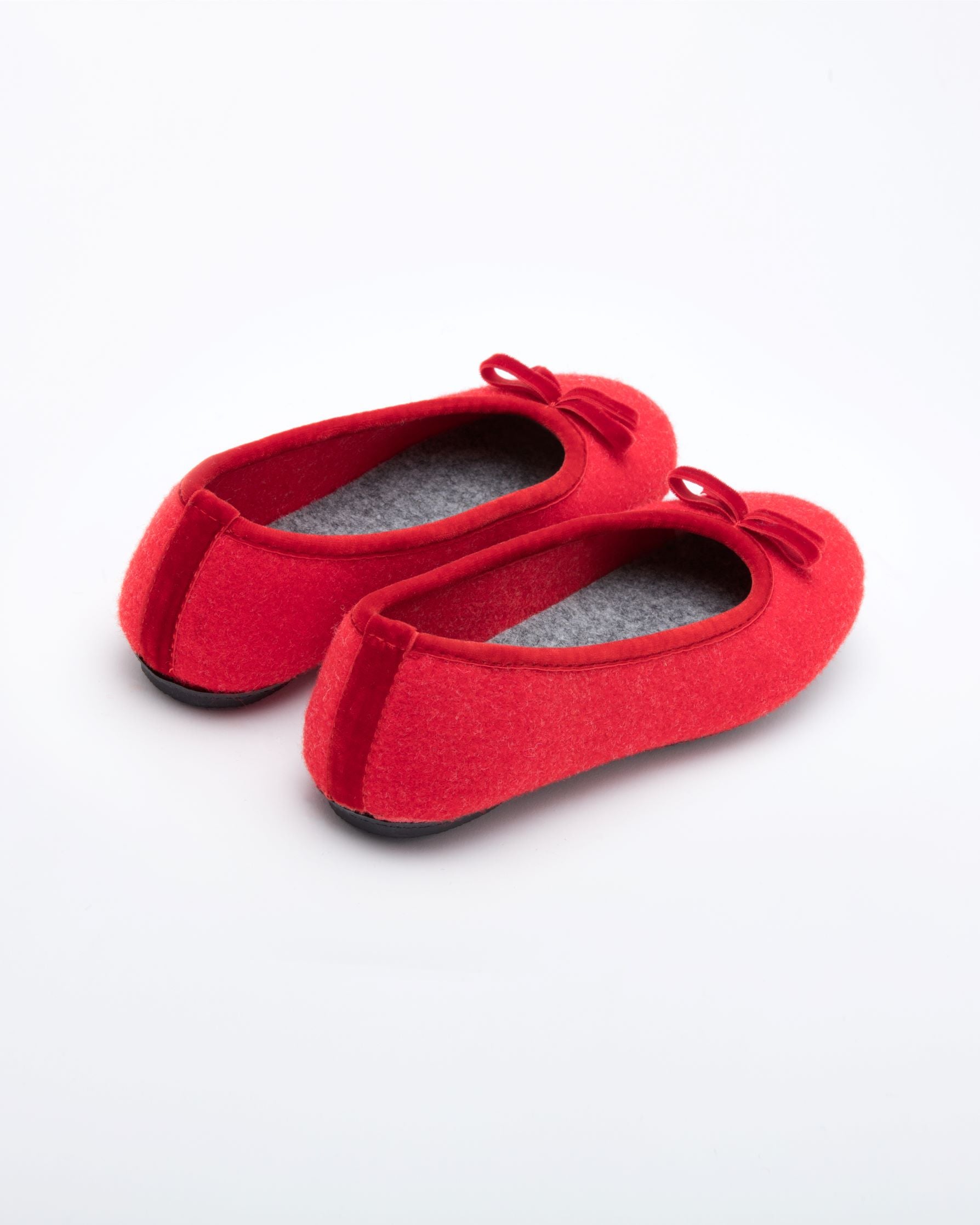 Le Clare Cinderella Wool Ballet Flat House Slipper in Red| Italian ...