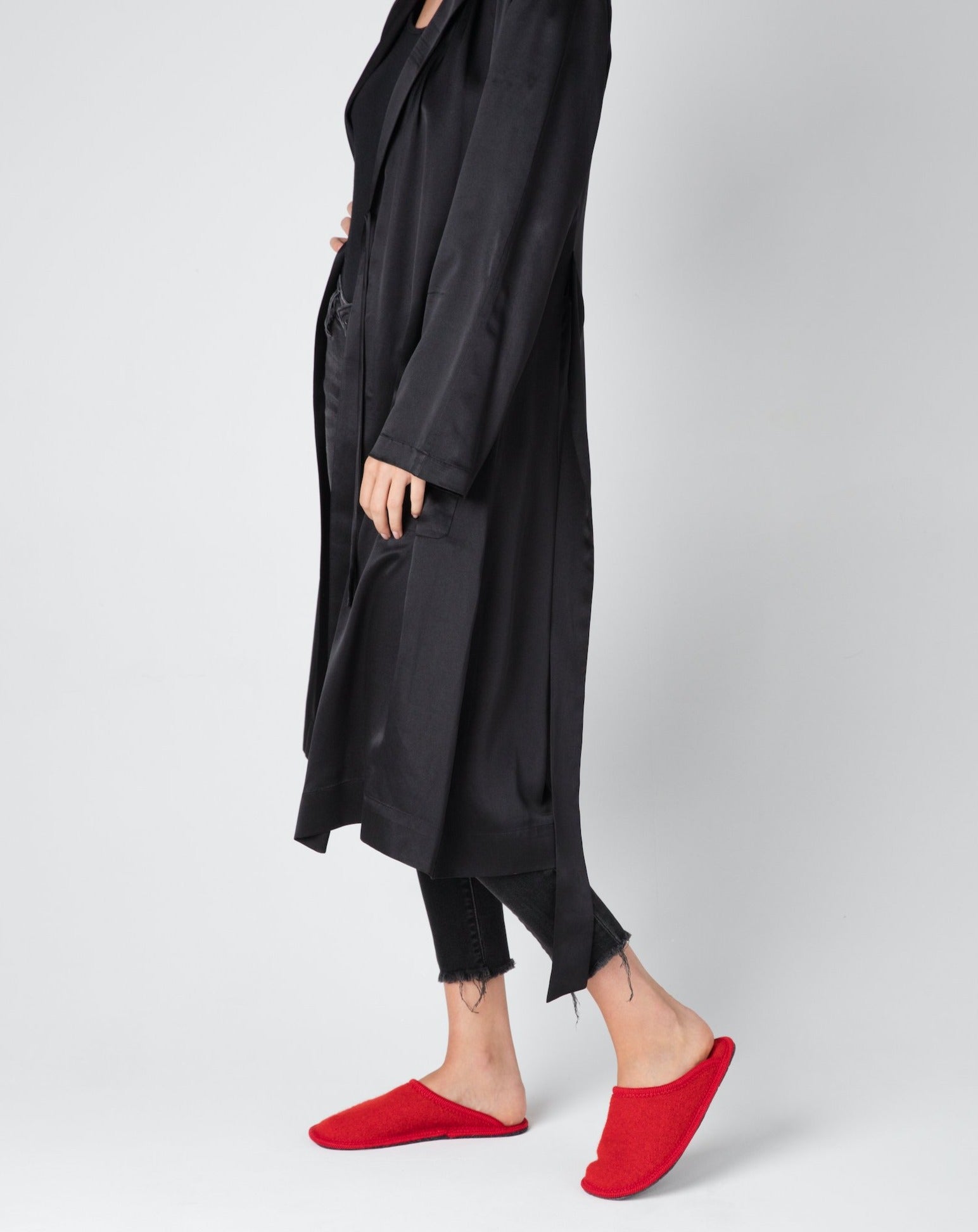 Le Clare Women's Boiled Wool Stella House Slipper in Red | Italian ...